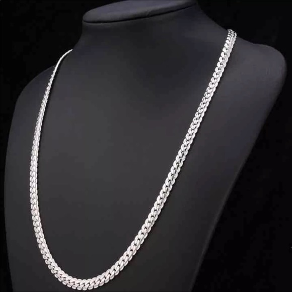 Accessories | 22 Unisex 18k Real White Gold Plated Necklace | Poshmark
